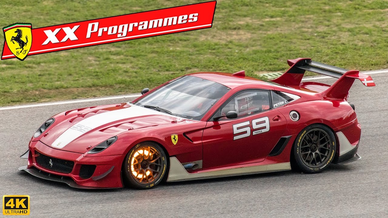 FERRARI FXX and 599XX PURE SOUND - Glowing brakes, flybys, downshifts ...
