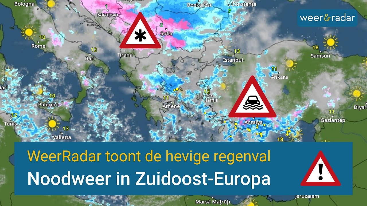 WeerRadar: lagedrukgebied zorgt voor overlast in Zuidoost-Europa #regen ...
