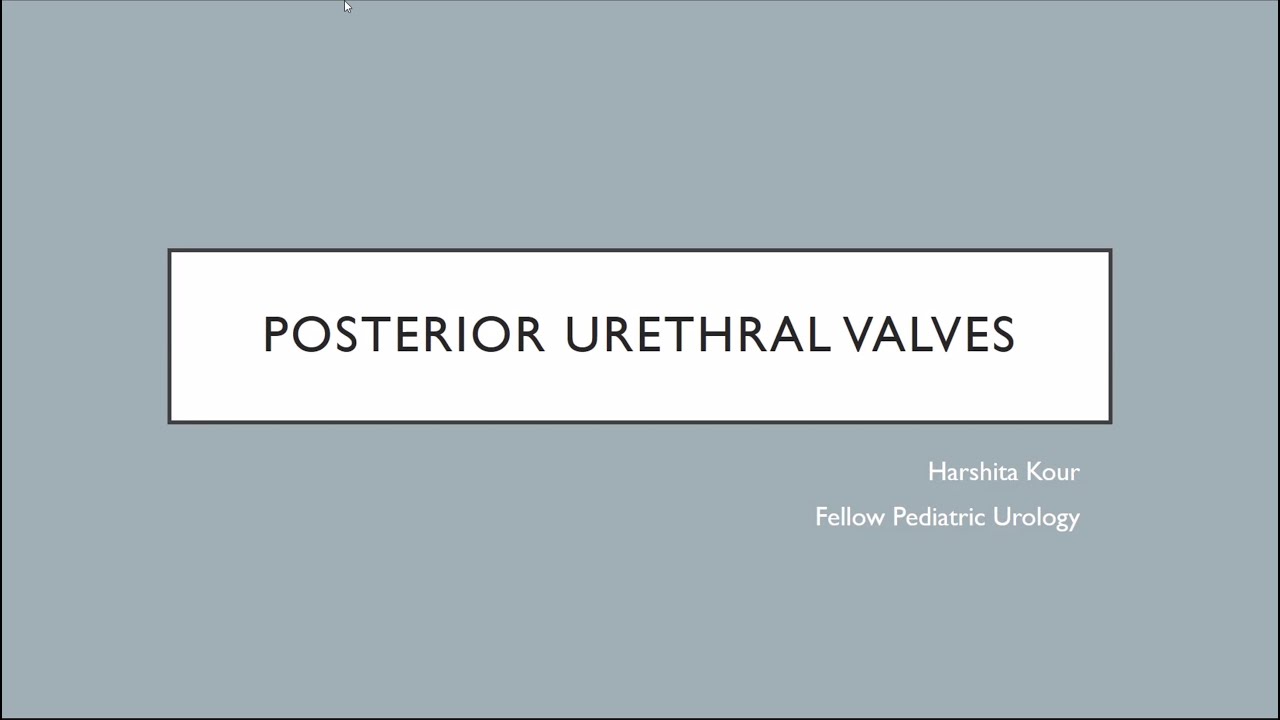 Posterior Urethral Valve - YouTube
