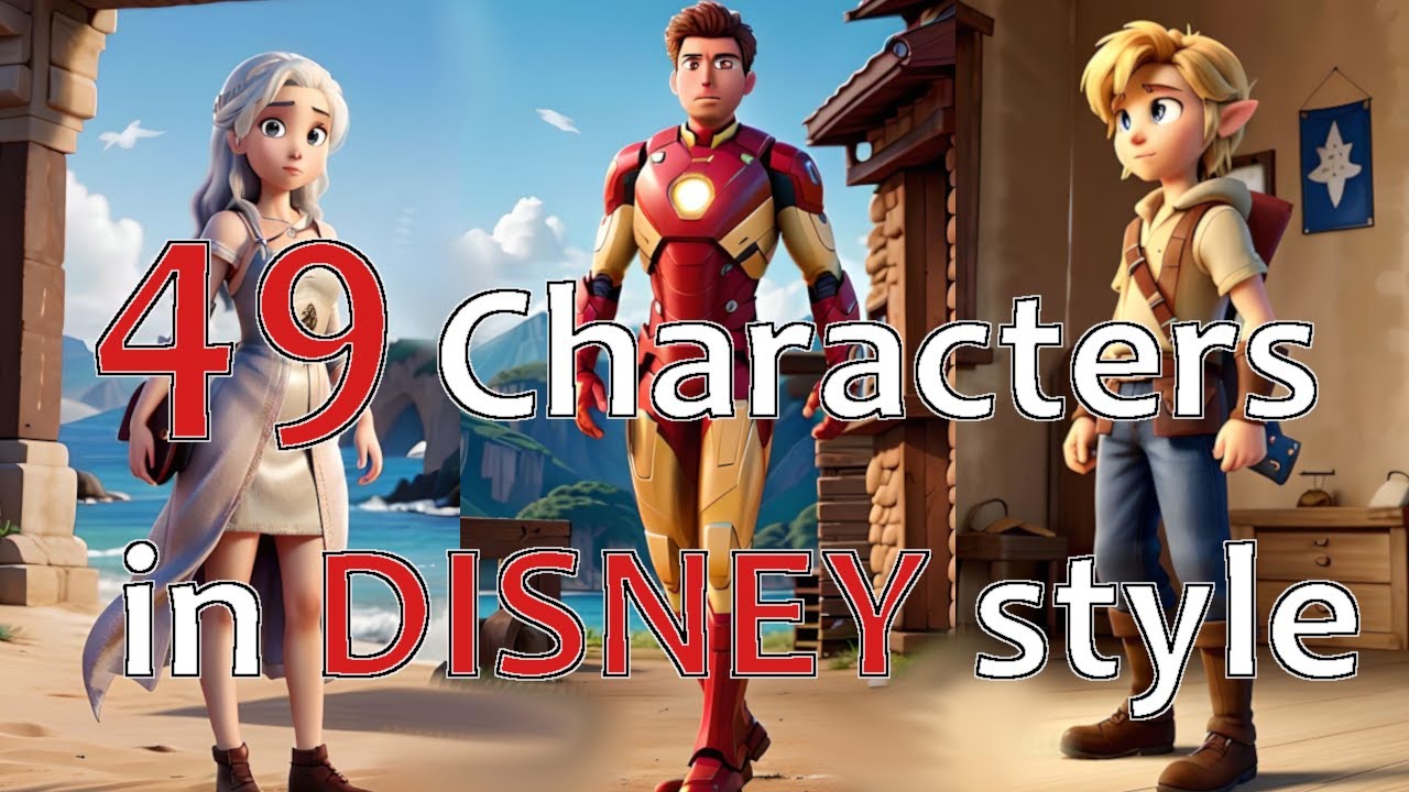49 CHARACTERS in a DISNEY Style - YouTube