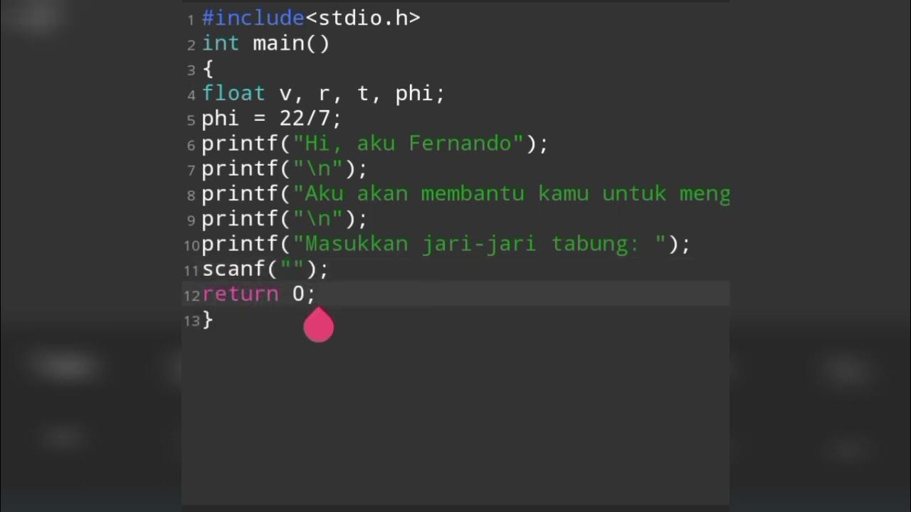 Menghitung Volume Tabung Menggunakan Pemrograman Bahasa C - YouTube