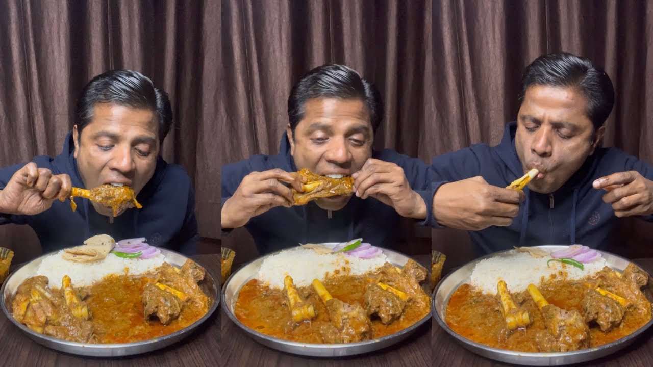 Mutton Curry | Roti | Rice | Onion & Green Chilli - YouTube