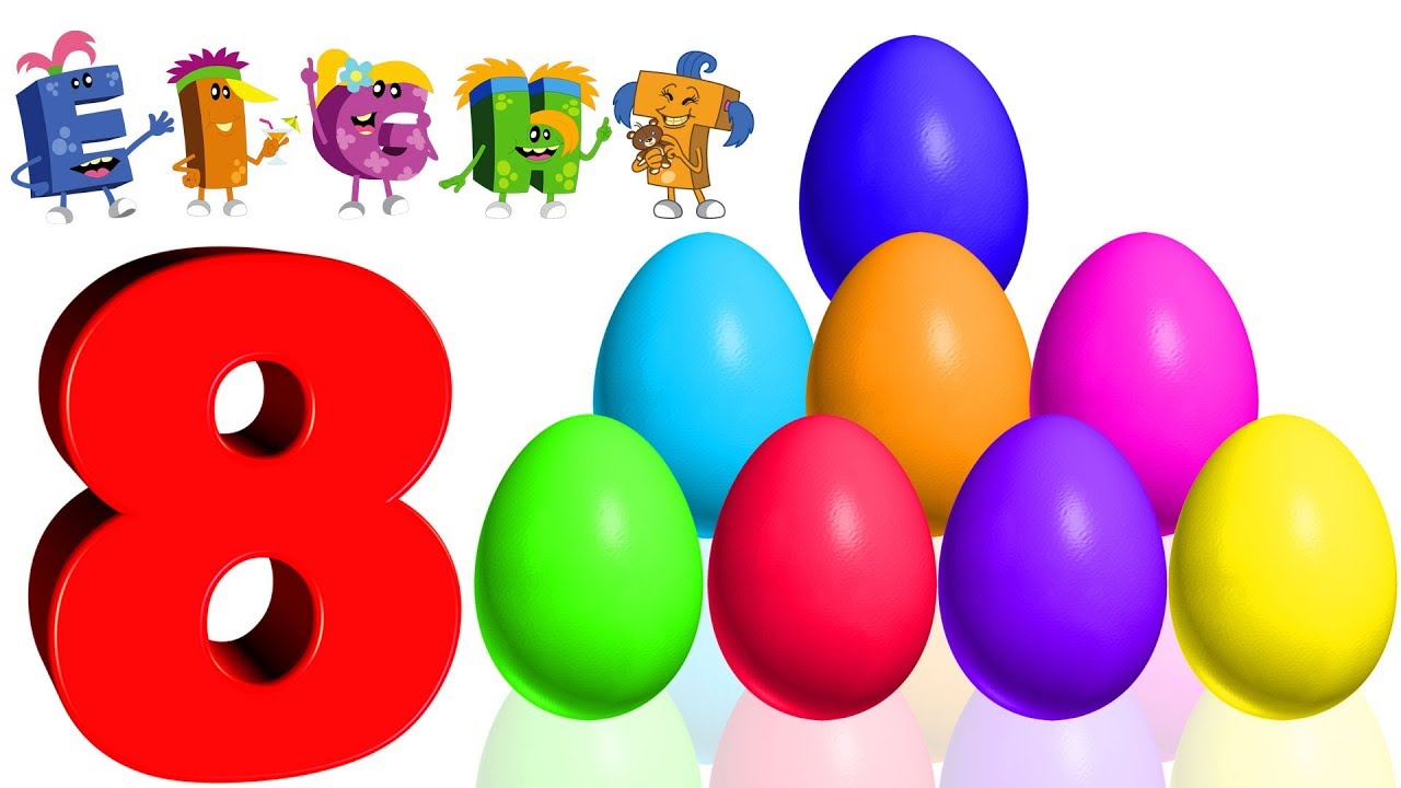 E for Eight Eggs | Cartoons for Kids | Learn Numbers and Alphabets by ...