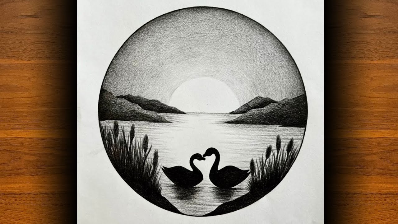 Drawing easy nature with pencil / Easy circle drawing ideas for ...