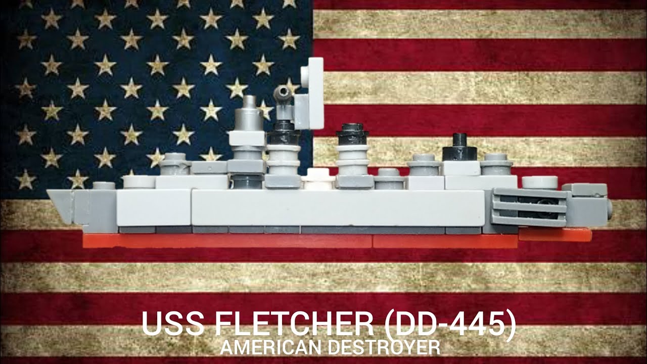 LEGO Mini USS Fletcher (DD-445) Fletcher-class destroyer Tutorial MOC ...
