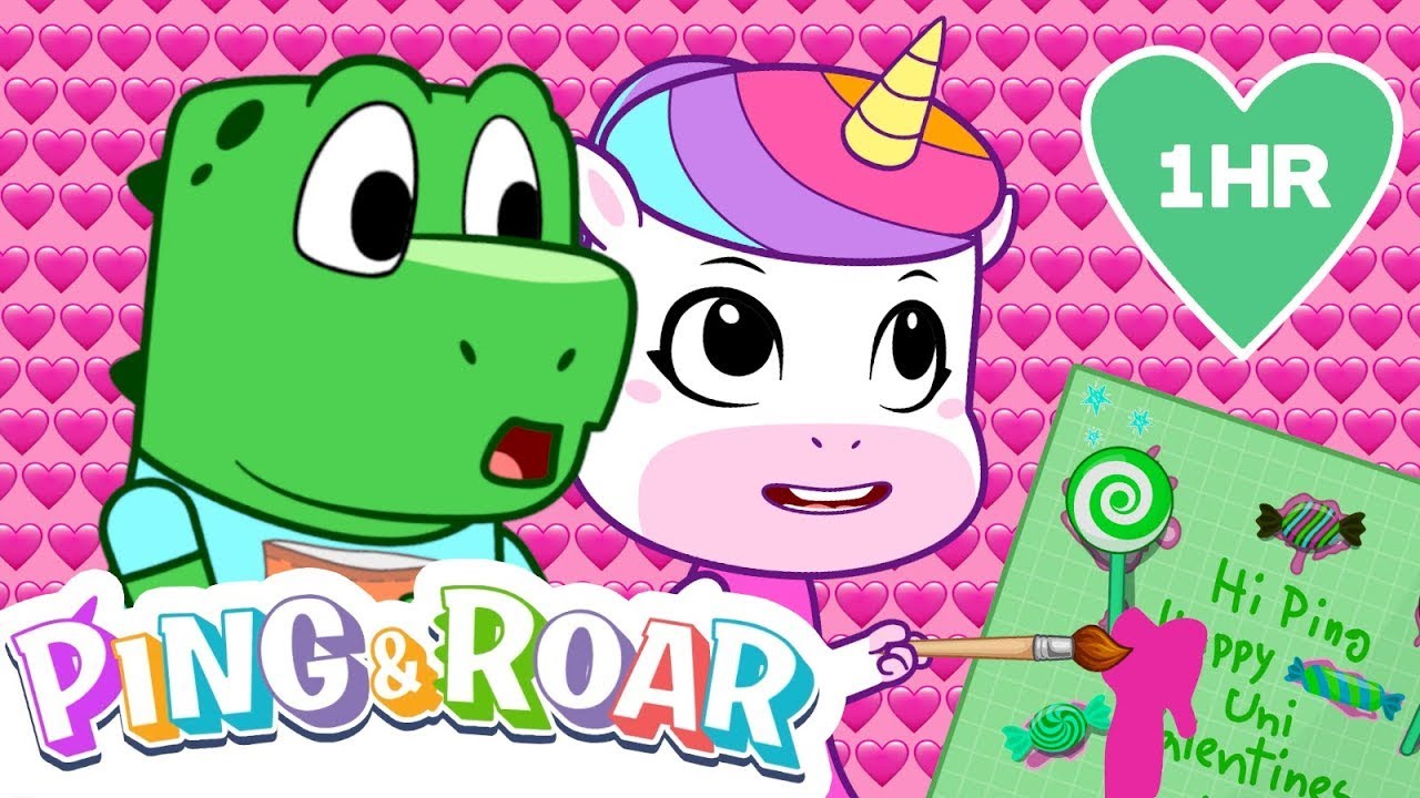 Happy Valentines Day! 💝 | 1 HOUR LONG | Dinosaur Cartoon | Ping & Roar ...