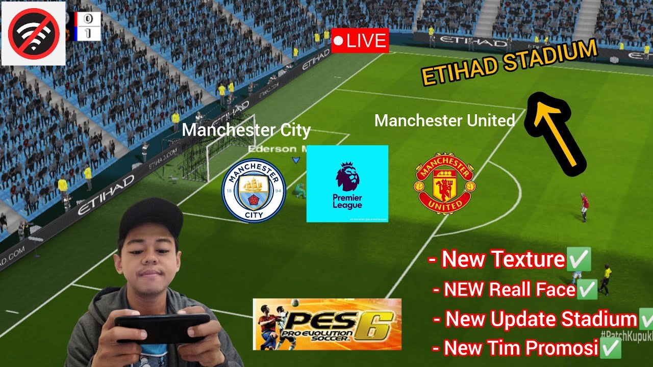 PES 6 - Mod Patch 2023 MANCHESTER CITY 🆚 MANCHESTER UNITED derby ...