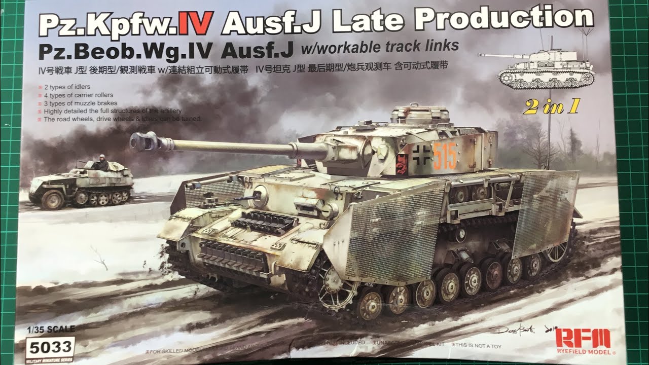 Ryefield Models 1/35 Pz.Kpfw.IV Ausf.J Late Production in box review ...