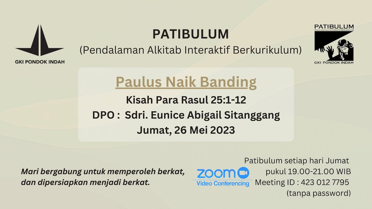 Patibulum - Paulus Naik Banding (Kisah Para Rasul 25:1-12) - YouTube