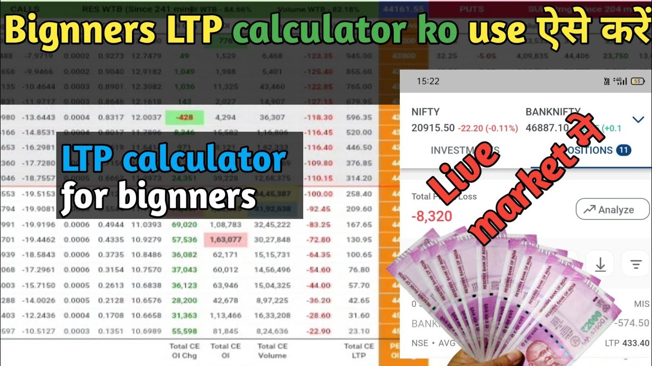 Live market me bignners LTP calculator ko use kaise kare | How to use LTP calculator by bignners ...