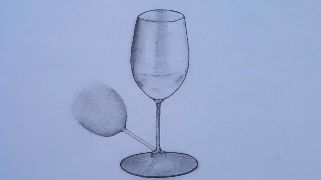 how to Draw glass/step by step/pencil sketch - YouTube