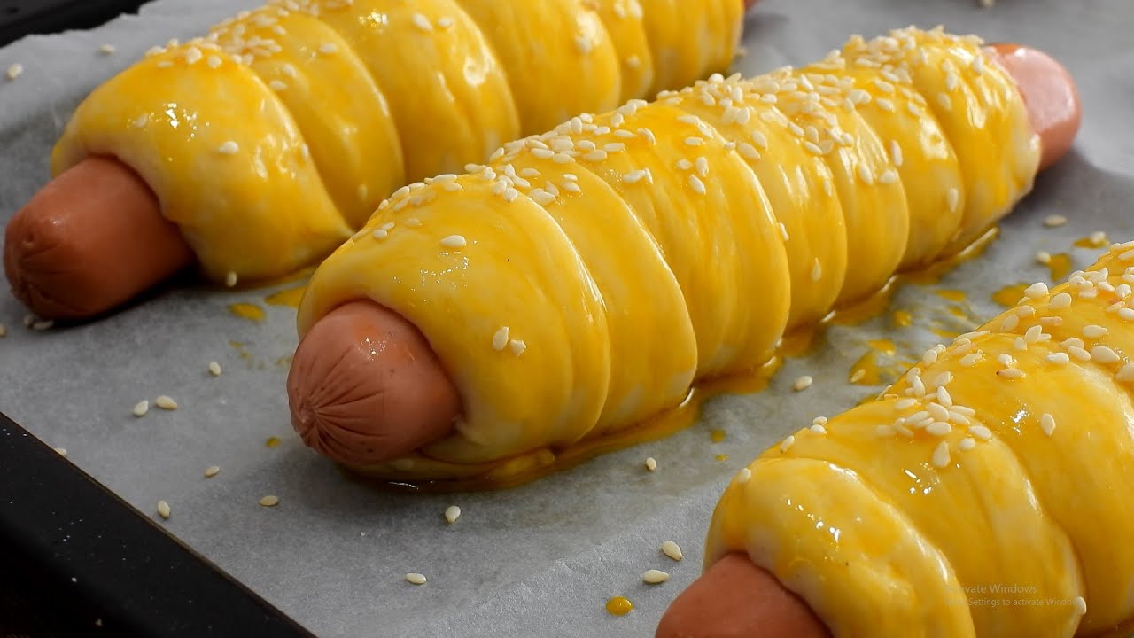 Virsle u testu I Domaći recept I Kako napraviti rol viršle u testu ...