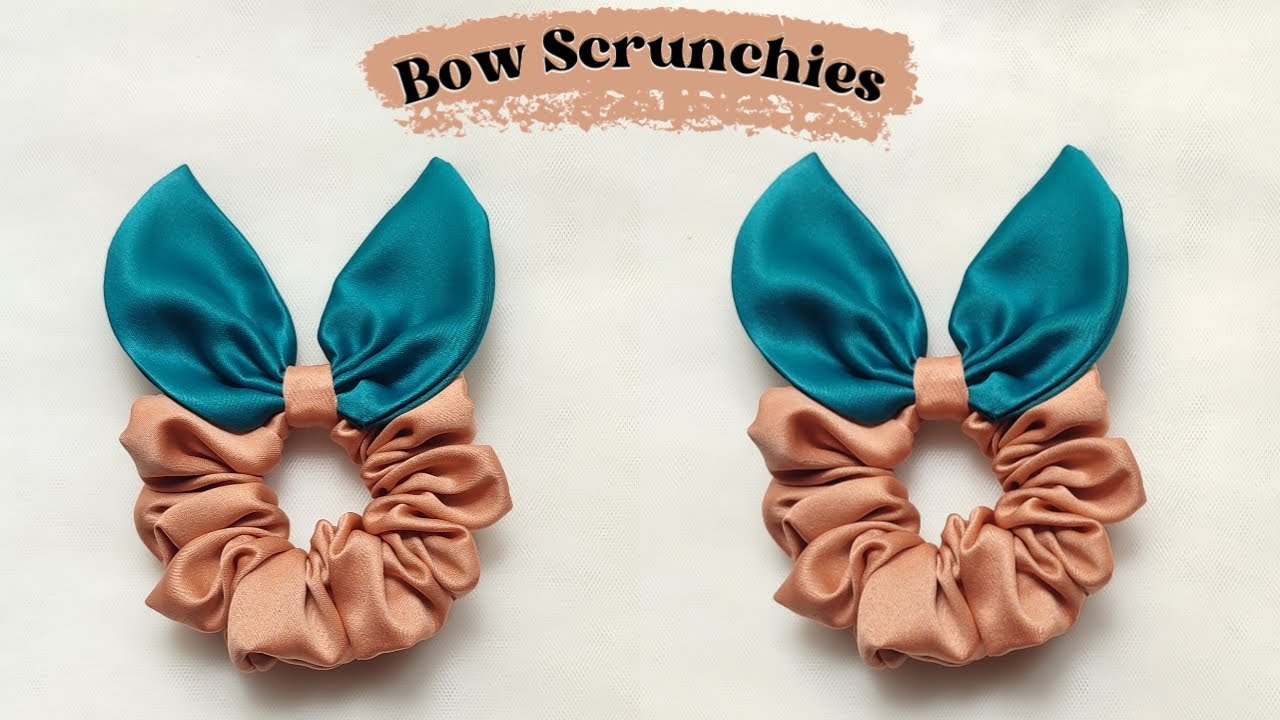 DIY Bow Scrunchies Tutorial | Beautiful Bow Shape for Scrunchies - YouTube