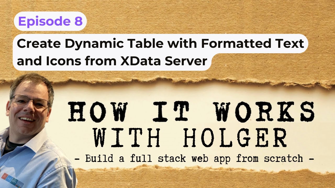 Episode 8: Create Dynamic Table with Formatted Text and Icons from XData Server - YouTube