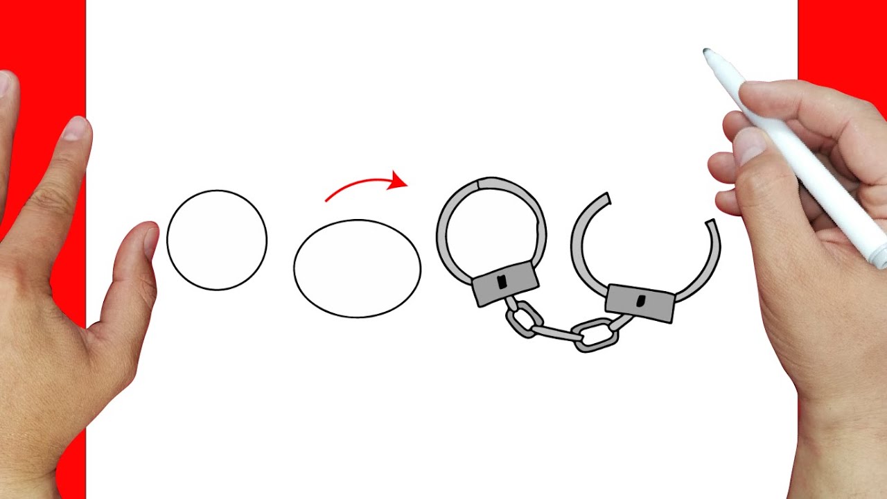 How to draw police handcuffs step by step - YouTube