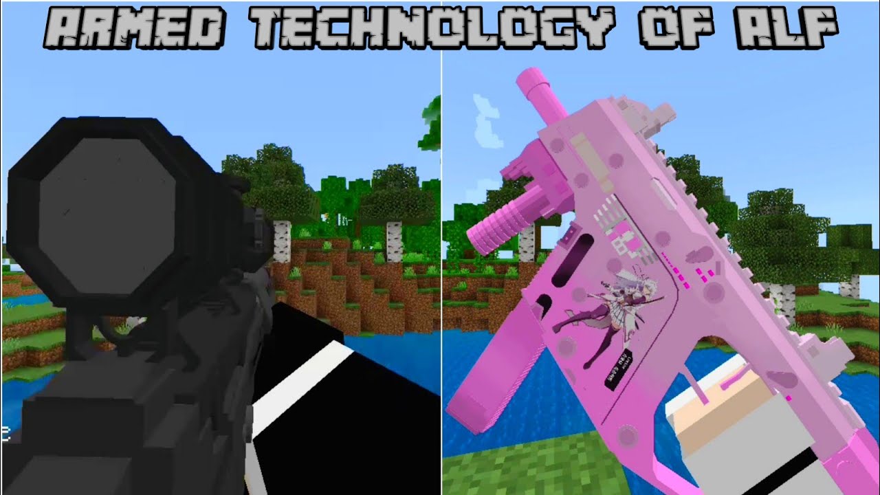 Armed Technology Of ALF Addon For Minecraft PE/Bedrock 1.19 | 3D Guns Addon For MCPE - YouTube