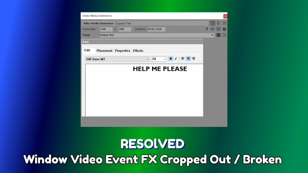 Window Video Event FX Cropped Out / Broken [RESOLVED SOLUTION] - YouTube