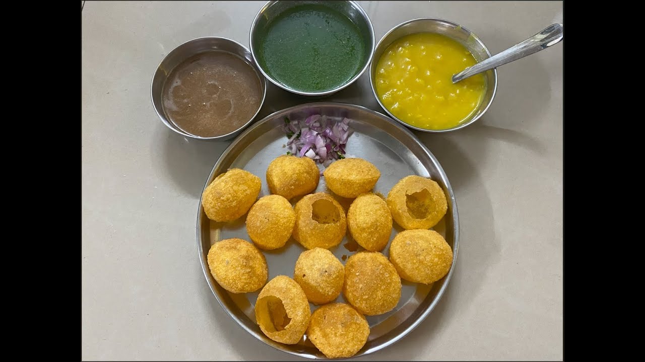 ಪಾನಿ ಪುರಿ || Paani Puri making, sweet Chutney, Green Chutney, Ragda ...