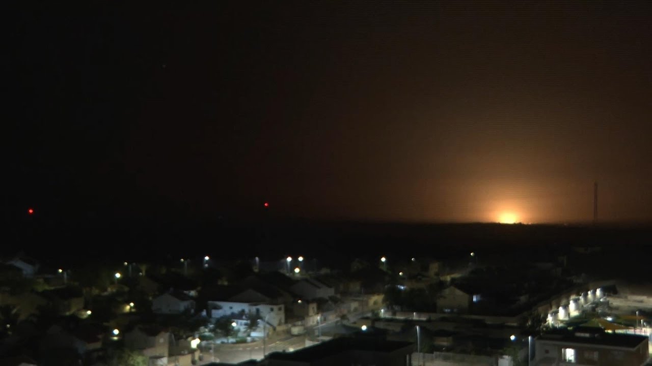 Flares and explosions light up night sky over Gaza Strip as Israel ...