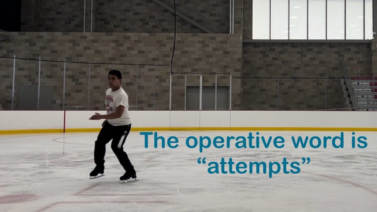 Baby figure skater attempts a Salchow - Toe Loop Jump Sequence - YouTube