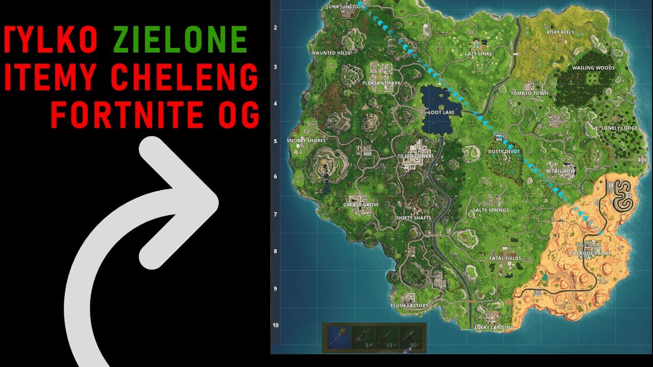 ZIELONE ITEMY CHELENG W OG FORTNITE... - YouTube