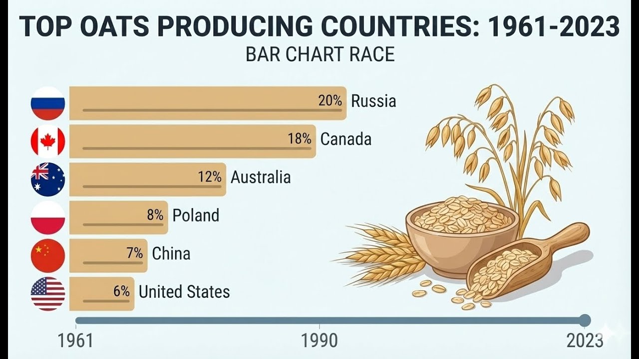 Top Oats Producing Countries (1961-2023) | Oats Production Comparison # ...