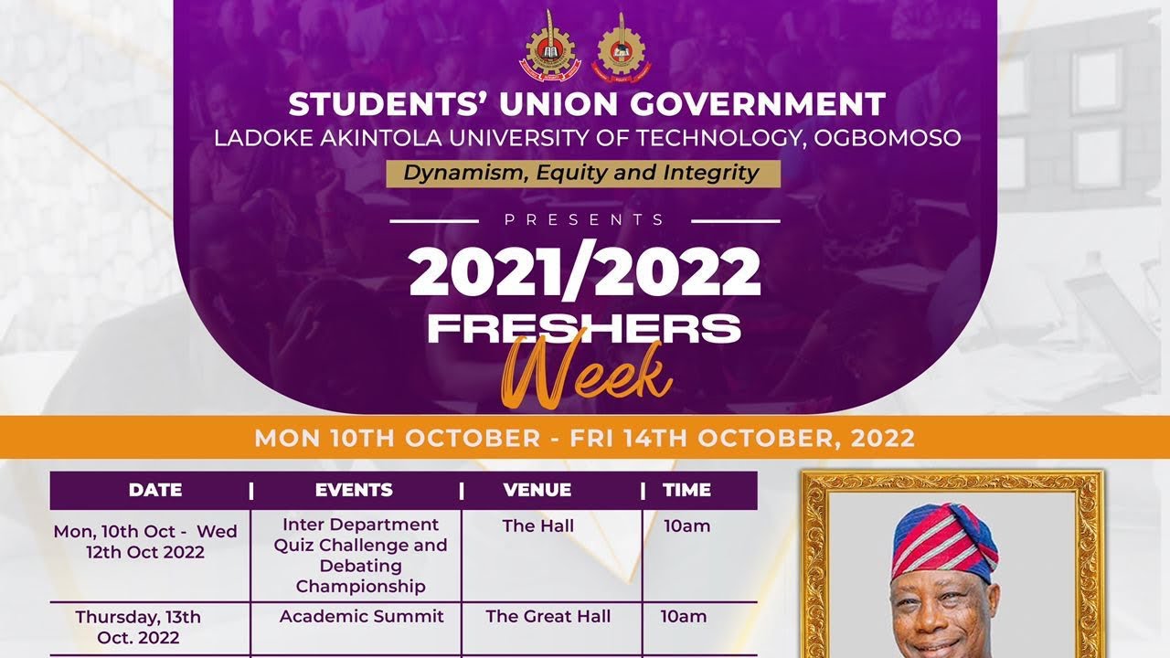 2022 LAUTECH FRESHERS' WEEK INTERDEPARTMENTAL QUIZ CHALLENGE AND ...