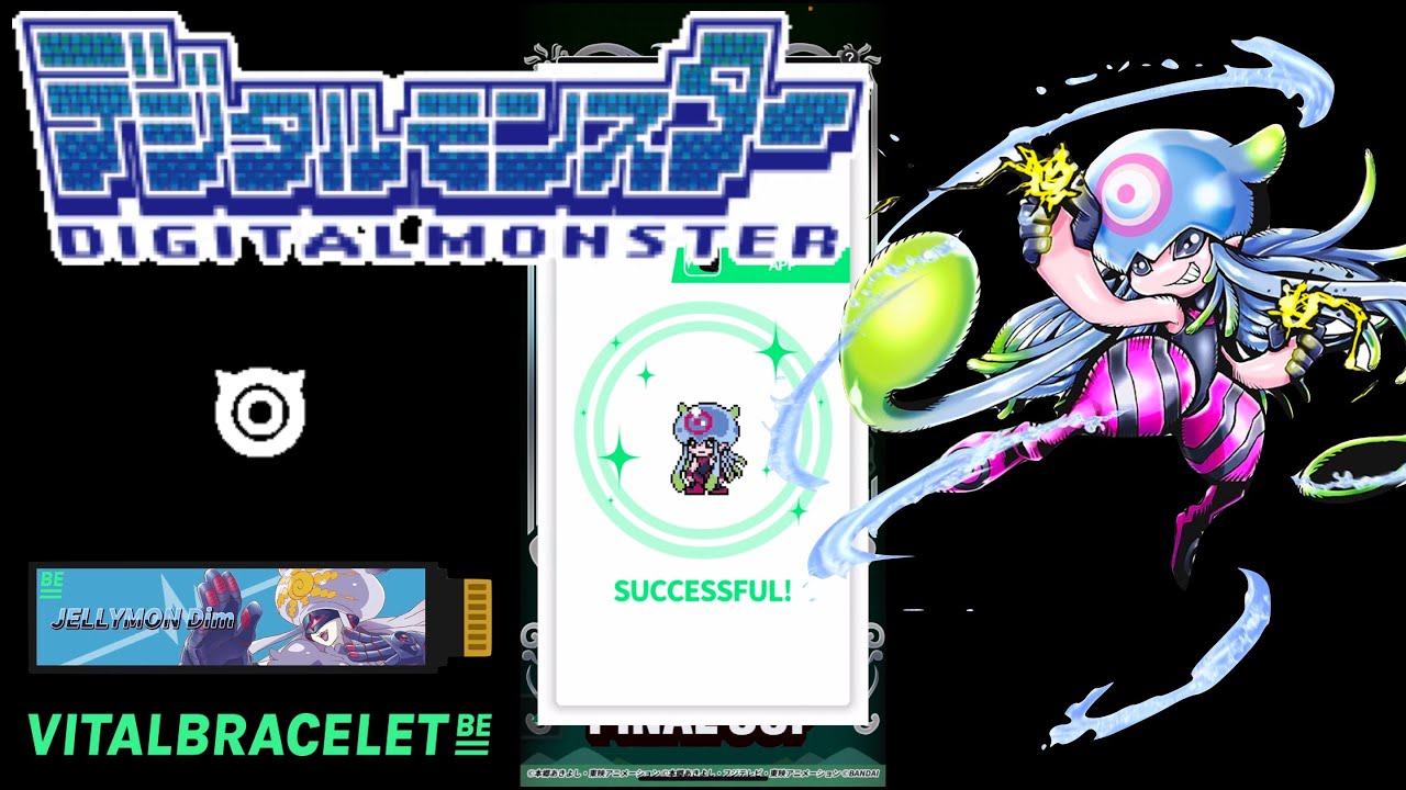 DIGIMON Vital Bracelet BE - JELLYMON || BEMemory Jellymon Dim Log #3 ...