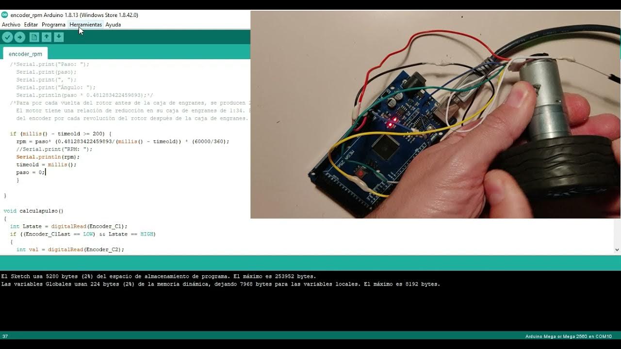 Arduino: Calcular las revoluciones por minuto (RPM) de un motor con encoder - YouTube