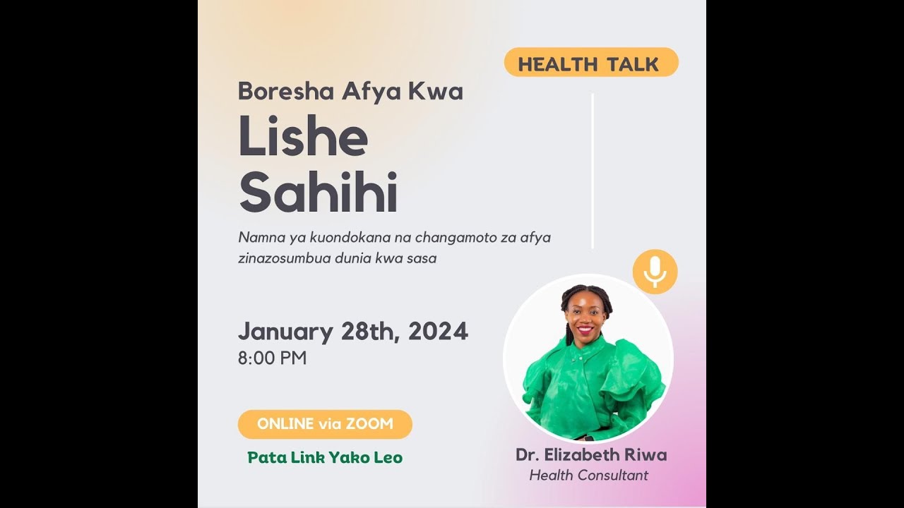 Lishe Sahihi by Dr. Elizabeth - YouTube