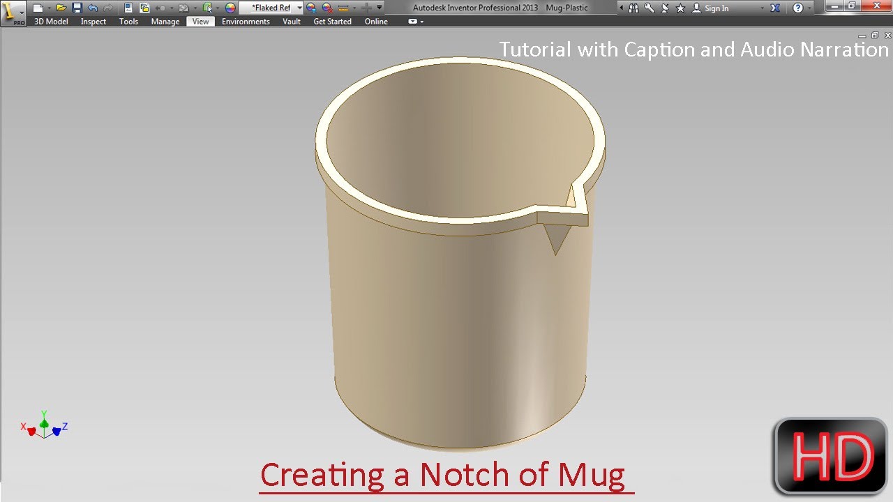 Creating a Notch of Mug-Autodesk Inventor Tutorial (with caption and ...