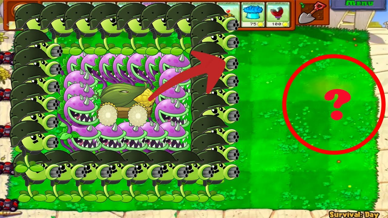 Pvz1 - Galting Pea, Chomper, Cob Cannon vs Gargantuar and Dr Zomboss ...