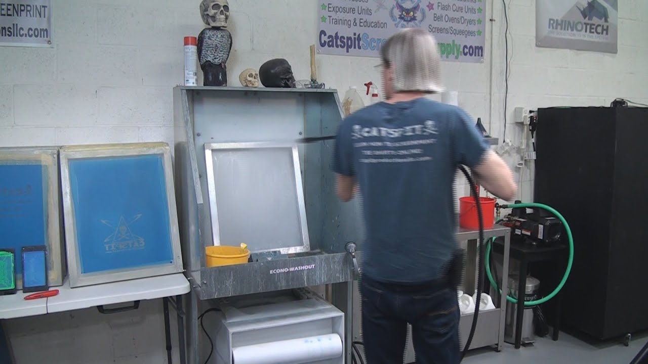 Screenprinting Tee Shirts: Screen Mesh Prep Production Run w/Tips - YouTube