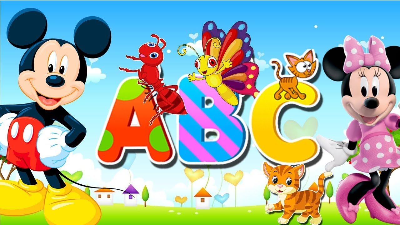 Abcd rhymes, Abcd alphabet with micky mouse, English varnamala, A for ...