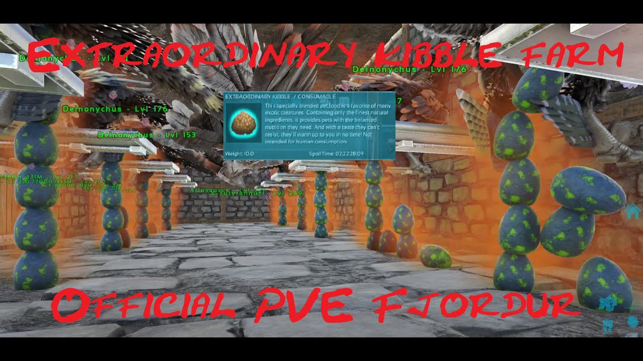 Ark Official PVE: Extraordinary Kibble farm on Fjordur - YouTube