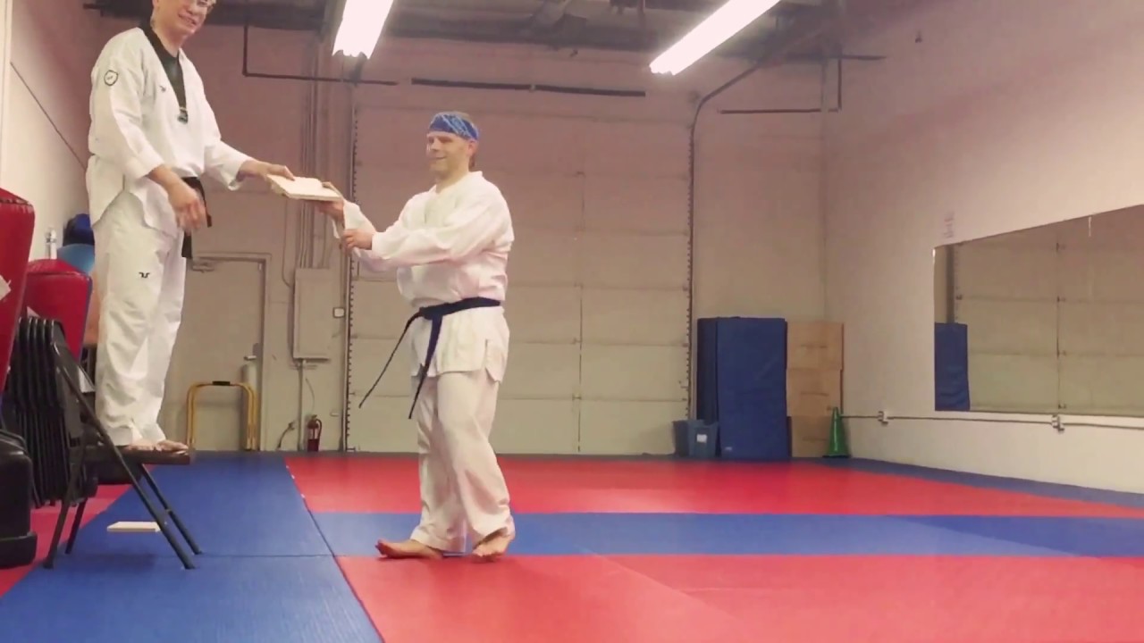 Family Board Breaking - Jump Front Kick - YouTube