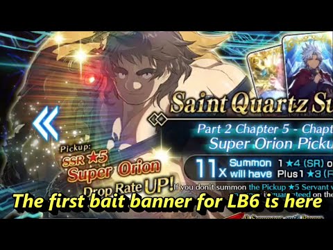 [FGO NA] LB6 Bait Banner | Rolling for Super Orion - YouTube