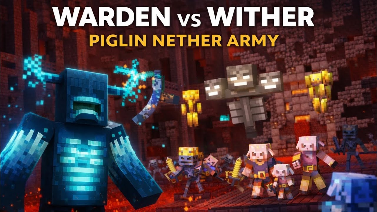 Warden vs wither vs Nether army ♥️ [MINECRAFT animation video] # ...