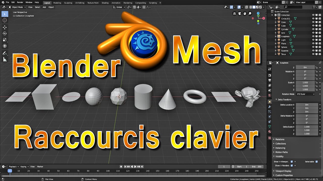 #3. BLENDER LES MESH ET LES PREMIERS RACCOURCIS CLAVIER AVEC ...
