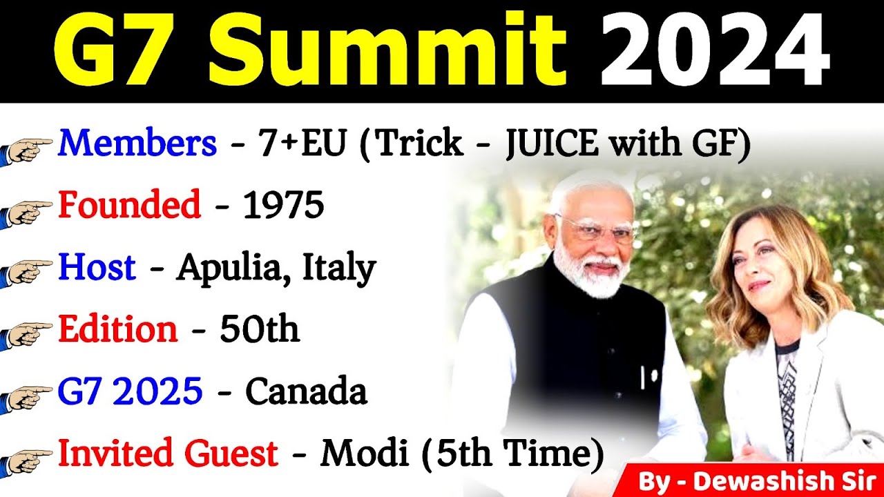 G7 SUMMIT 2024 | 50th G7 Summit 2024 | Narendra Modi | Meloni | Current ...