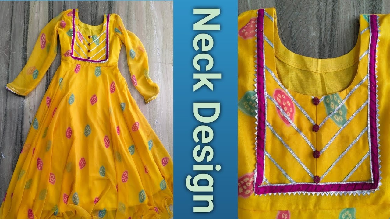 Suit Neck Design Cutting and stitching/ Gotta Patti Neck Design for ...