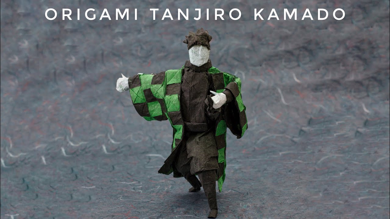 Folding An Origami Tanjiro Sculpture - YouTube