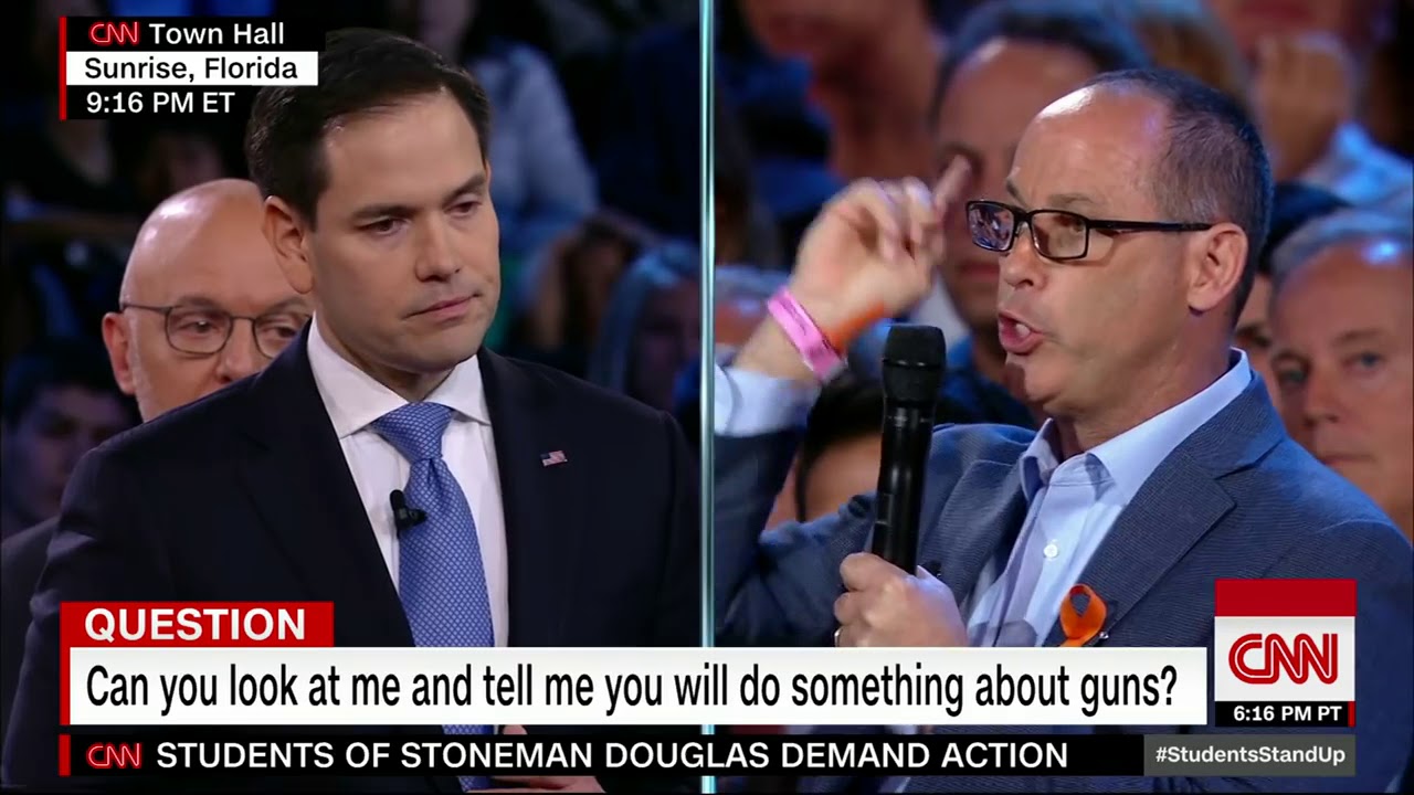 Father Challenges Senator Marco Rubio On Guns - YouTube