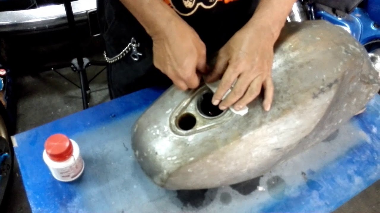 How to Red Kote Motorcycle Fuel Tank - YouTube
