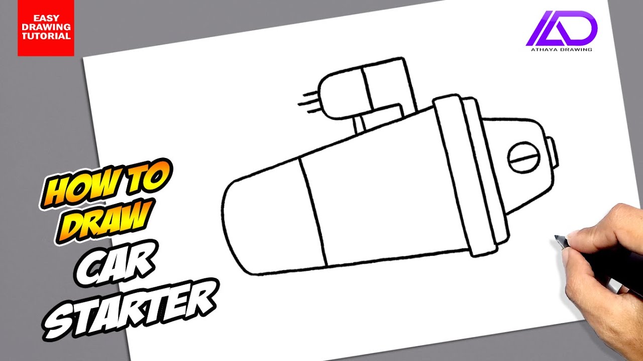 How to draw Car Starter - YouTube