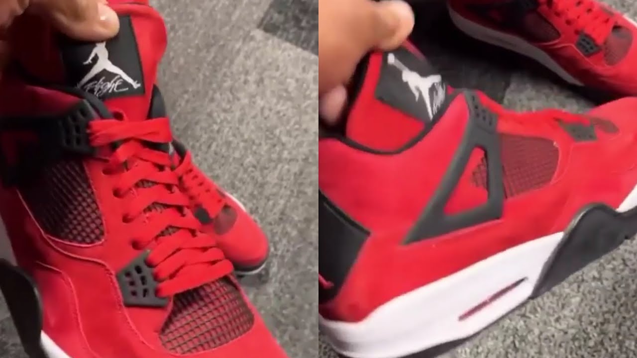 In-Hand Look At Unreleased Red Suede Jordan 4s 👀 - YouTube