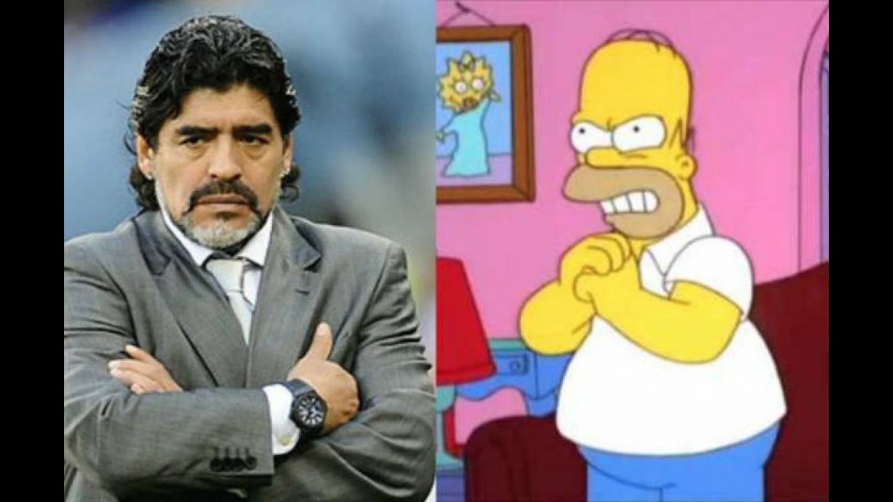 Maradona le declara la guerra a Los Simpsons, y le responden - YouTube