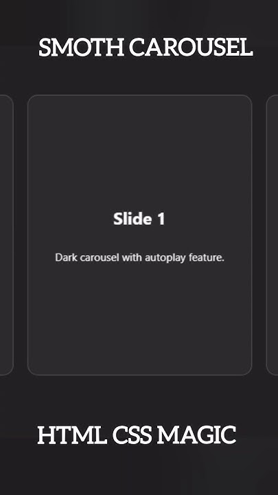 Smoth Autoplay carousel 😱 HTML CSS 🔥 #html #cssmagic #css3 - YouTube