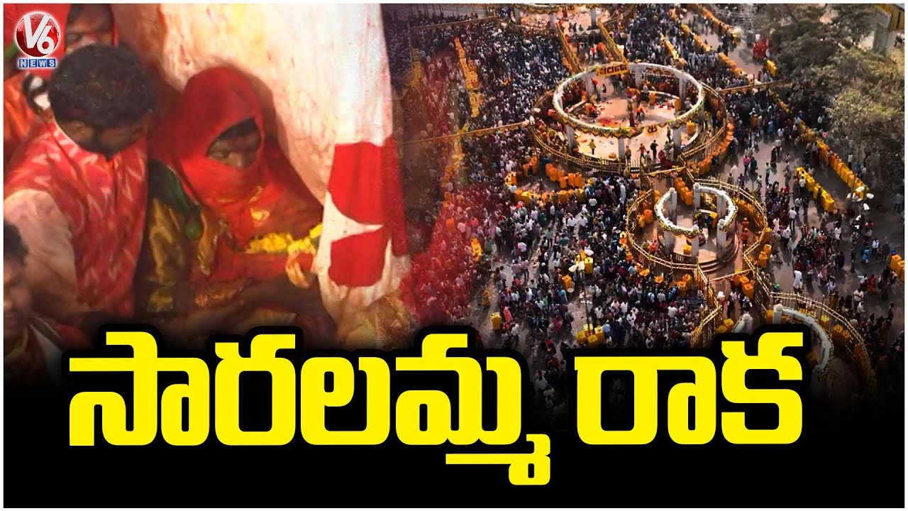 Goddess Saralamma Reaches Medaram | Medaram Jatara 2026 | V6 News - YouTube