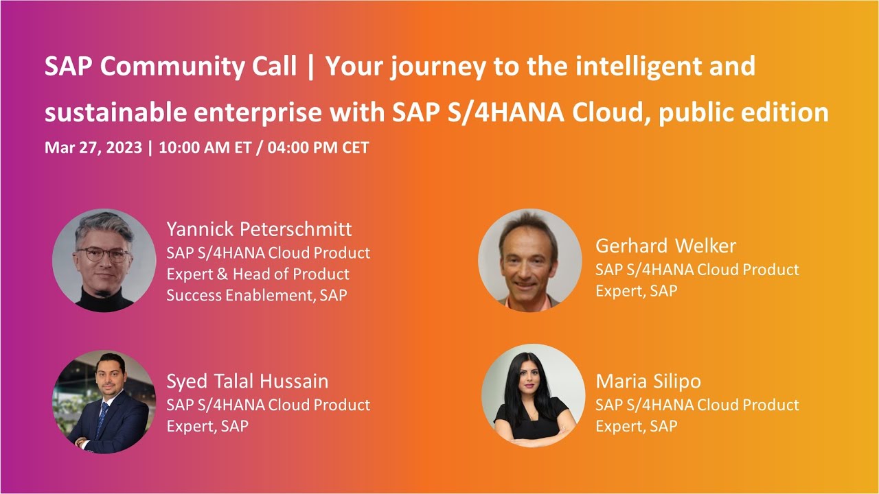 Your journey to the intelligent & sustainable enterprise with SAP S ...